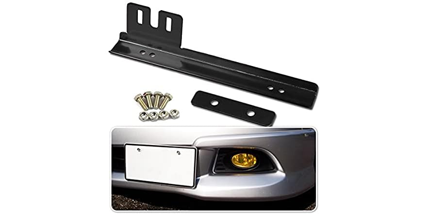 Black Steel License Plate Relocator