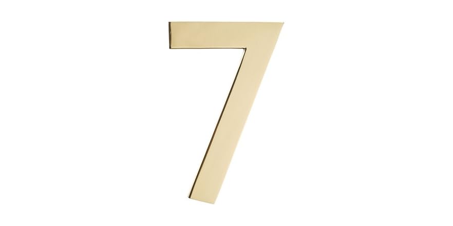 4-Inch House Numbers, Polished Brass