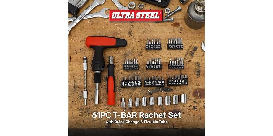 ULTRA STEEL TS99903A 61PC T-BAR RATCHET DRIVER SET