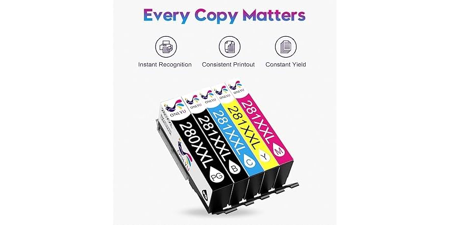 ONLYU Canon Ink 280XXL and 281XXL Cartridges