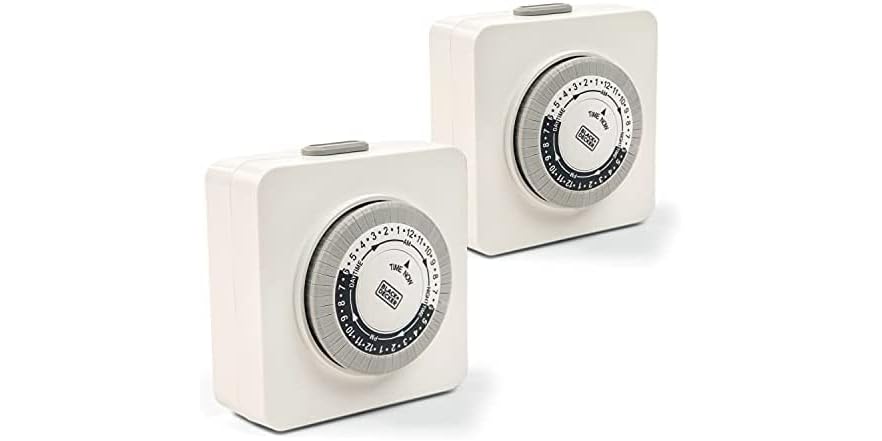 BLACK+DECKER Grounded Light Timers, 2pk
