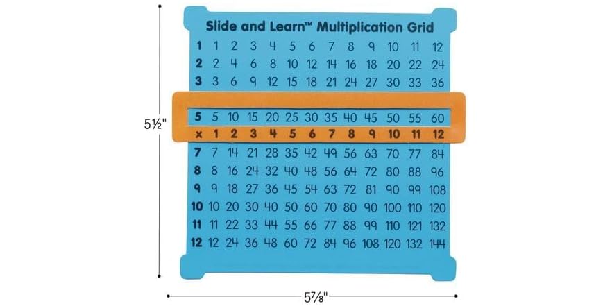 Slide and Learn Multiplication Grids