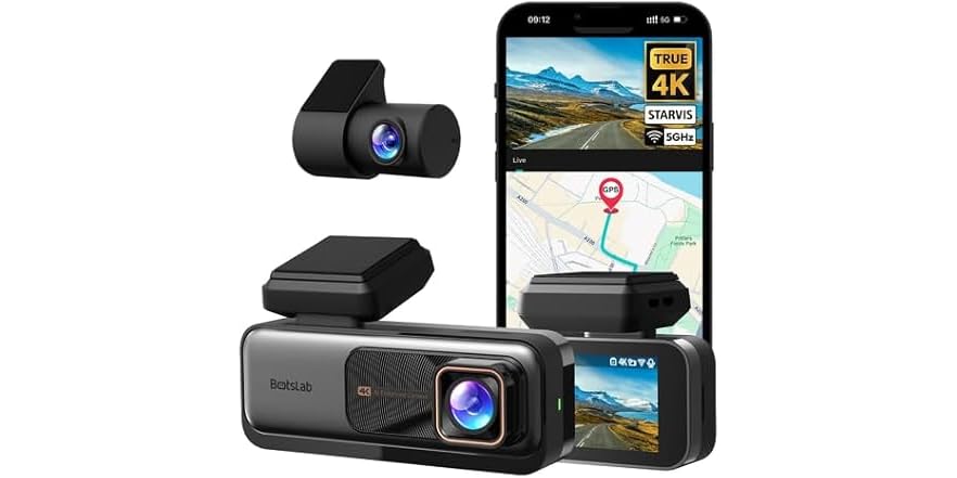 BOTSLAB 4K Dash Cam Front and Rear