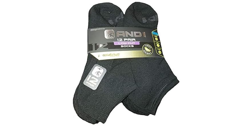 AND1 12 Pair ProPlatinum Low Cut Socks