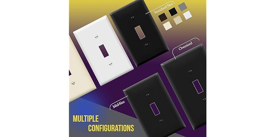 Toggle Switch Wall Plate Jumbo 10Pk
