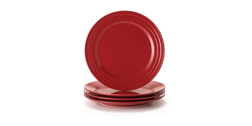 Red Dinner Plates Set of (4) 11"