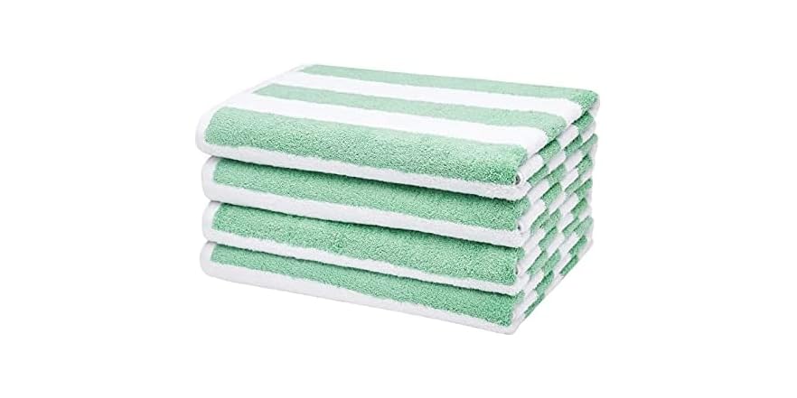 Amazon Basics Cabana Stripe Beach Towels 4 Pack