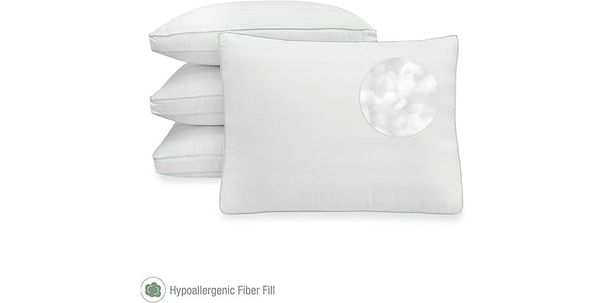 BioPEDIC 4Pk 300TC Plush Fiber Pillow