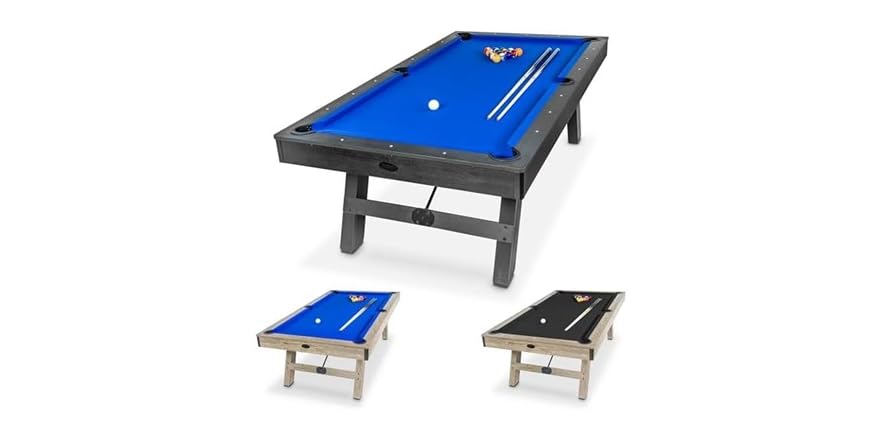 GoSports 8 ft Pool Table with Wood Finish