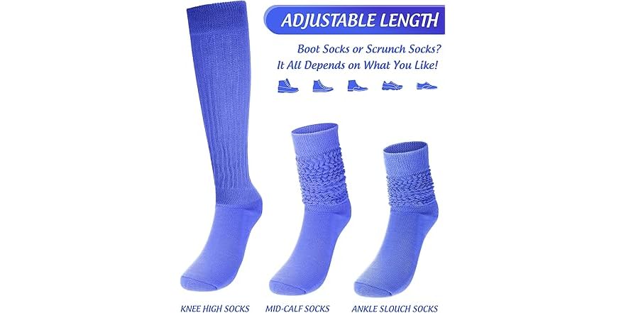 5 Pairs 80s Neon Slouch Socks