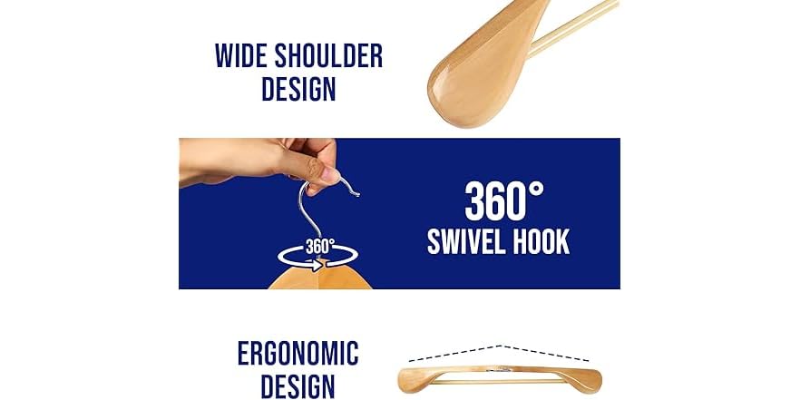 Lifemaster Solid Wooden Hanger Set