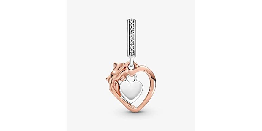 PANDORA Heart & Rose Flower Dangle PANDORA