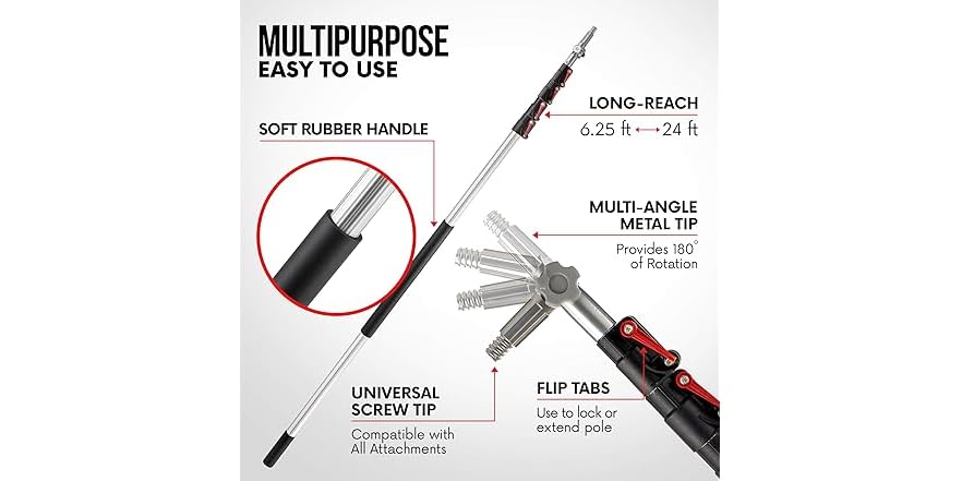 24FT Telescopic Extension Pole