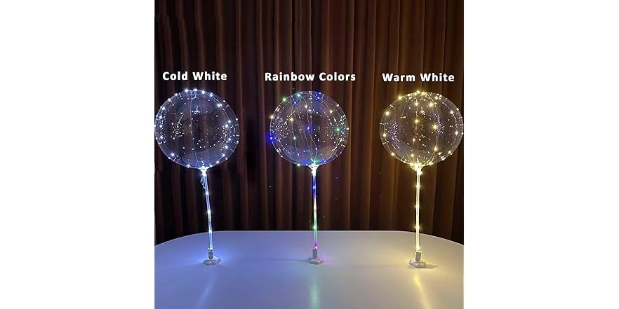 6 PC LED Light up Balloon With Sticks