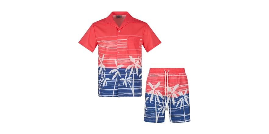 2Pc Mens Top & Bottom Beach Set