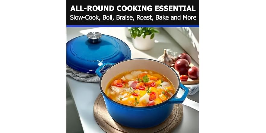 Mueller DuraCast 6QT Cast Iron, Aqua Blue