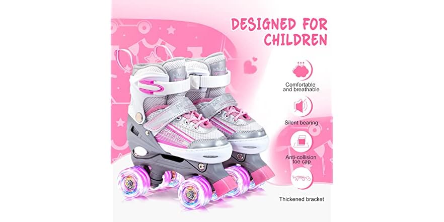 Kuxuan Roller Skates Adjustable for Kids (Open Box)