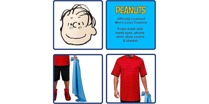 Peanuts Linus Van Pelt Costume w Mask (M)