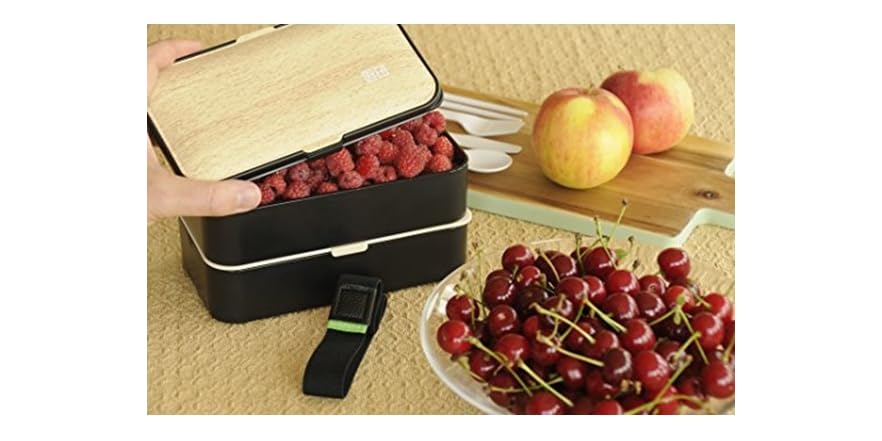 BentoHeaven Leakproof Bento Boxes, Bamboo Black