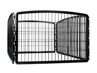 4 Panel Plastic Play Pen - Black