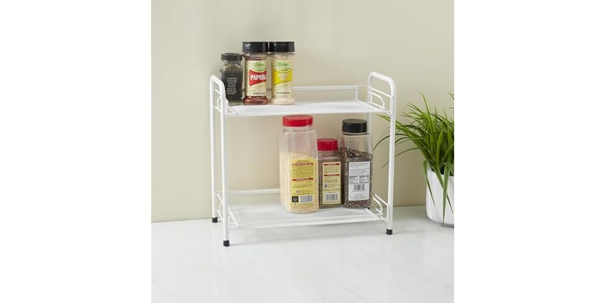 2 Tier Helper Shelf Tower Whit