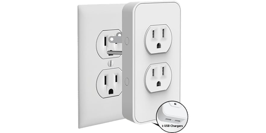 Snap-On Dual Smart Power Outlet with USB