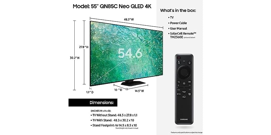 Samsung Neo QLED 4K QN85C Series TV (2023) (Factory Reconditioned)