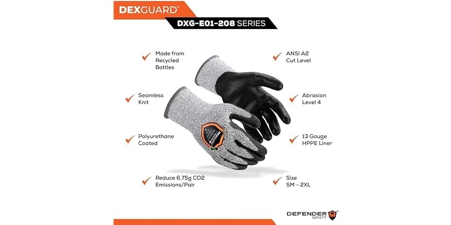 DEXGUARD™ ANSI A2 Cut Resistant Work Glove 12pr