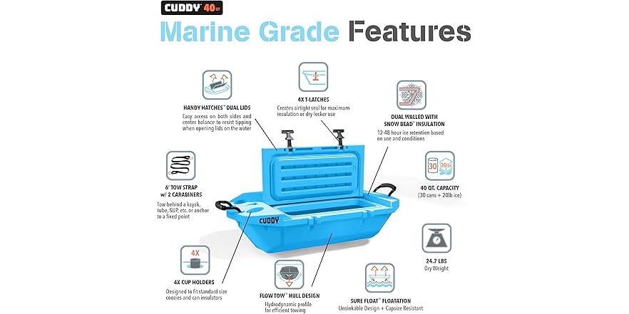 Cuddy Floating Cooler Dry Storage 40QT