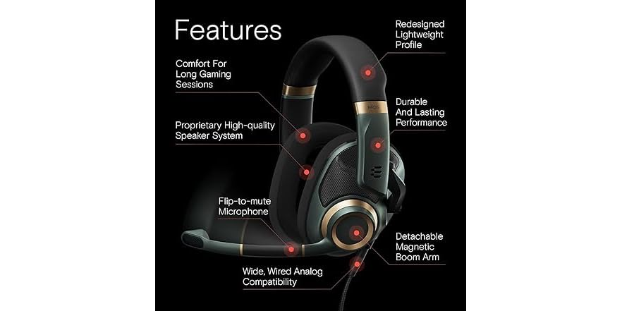 EPOS H6Pro Open Acoustic Gaming Headset with Mic