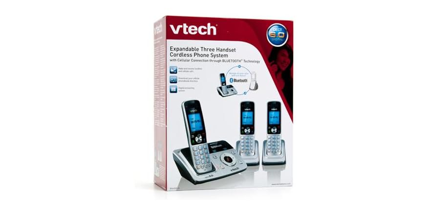 VTech DECT 6.0 3-Handset Cordless Phone System with Bluetooth