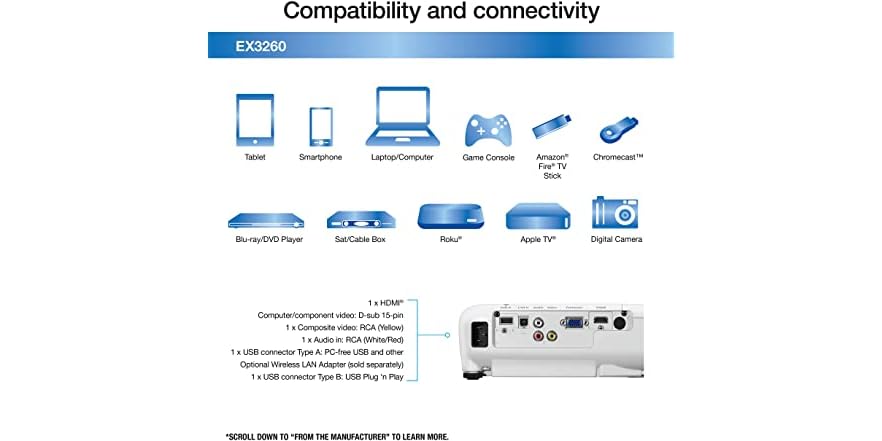 Epson EX3260 SVGA HDMI 3LCD Projector