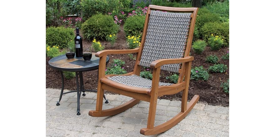 Grey Wicker Rocking Chair