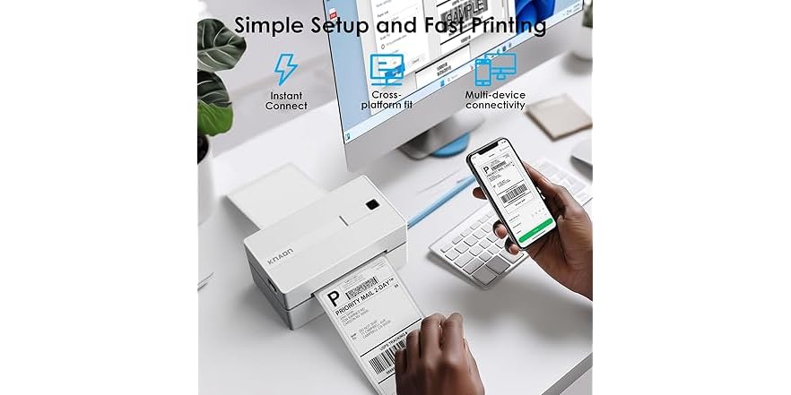 KNAON Bluetooth Thermal Label Printer (Open Box)