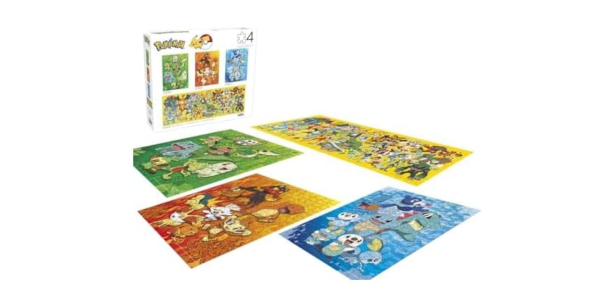 Pokemon - 4 x 1 Multipack - Multi Piece Jigsaw Puzzle For Adults