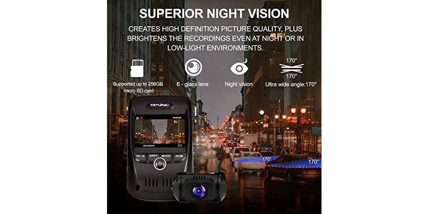 Rexing V1P Max Front and RearDash Cam Black (Open Box)