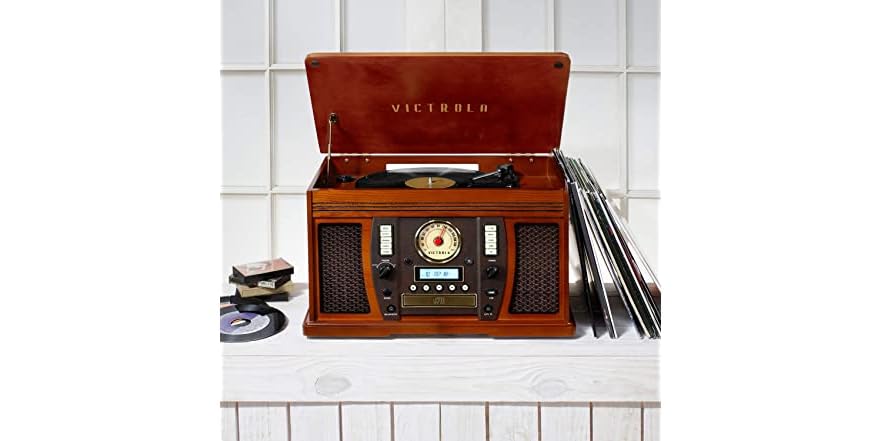 (NEW) Victrola Aviator 8-in-1 Bluetooth Record Player