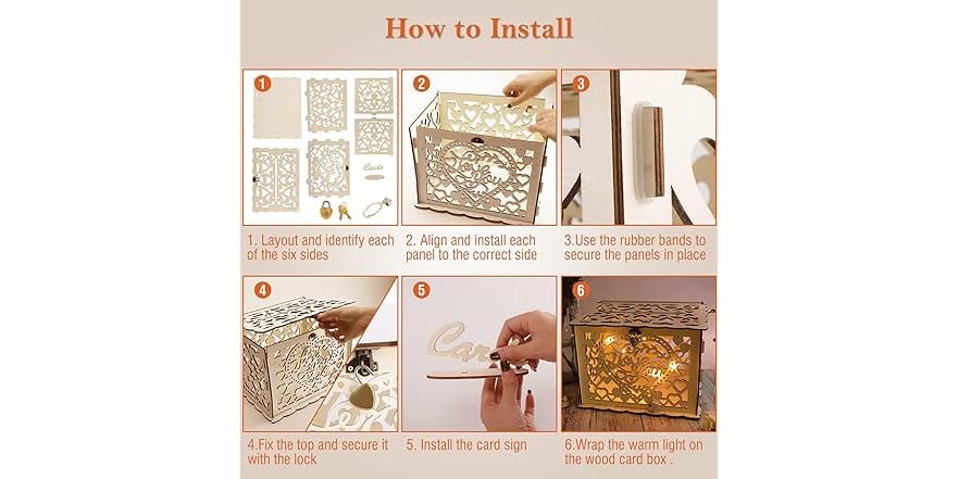 DIY Wedding Card LED Box with Lock