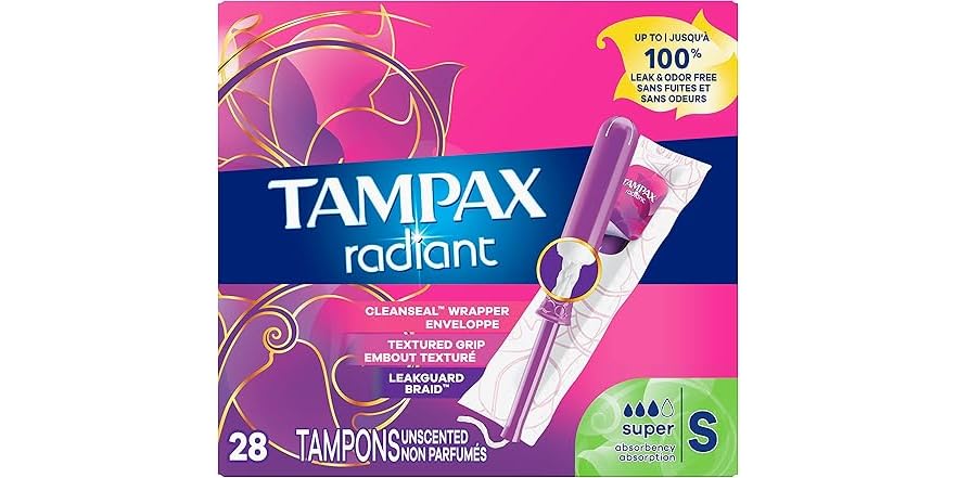 Tampax Radiant Tampons, Super Absorbency