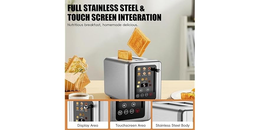 Stainless Steel Touch Screen Toaster