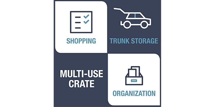 CleverMade 3PK 62L Solid Wall Folding Crate w/Lids