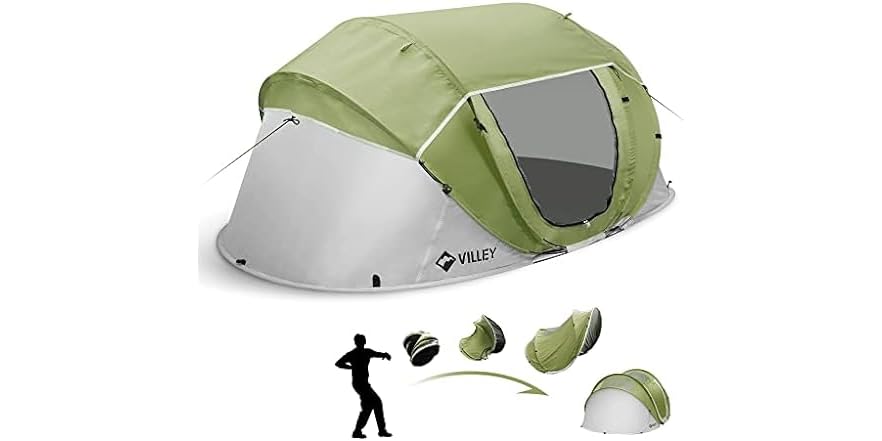 VILLEY 4 Person Easy Pop Up Tent, Waterproof