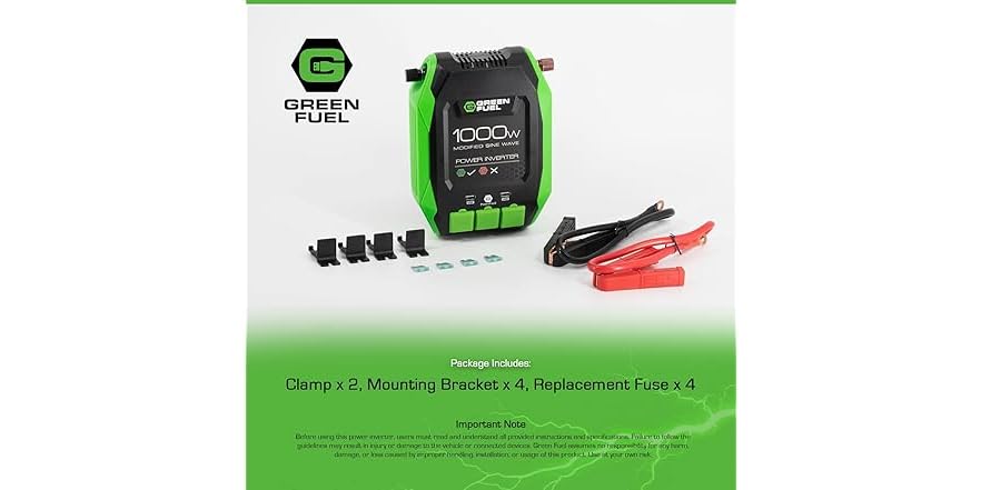 GREEN FUEL AD20003G 1000W Power Inverter