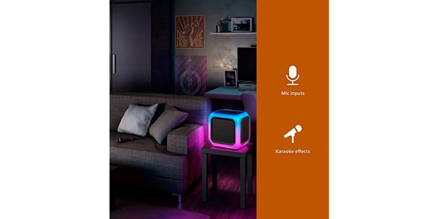 (NEW) Philips X7207 Wireless Bluetooth Party Cube Speaker (Open Box)