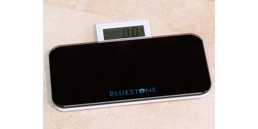 Bluestone Glass Digital Body Scale with Expandable Readout - Black