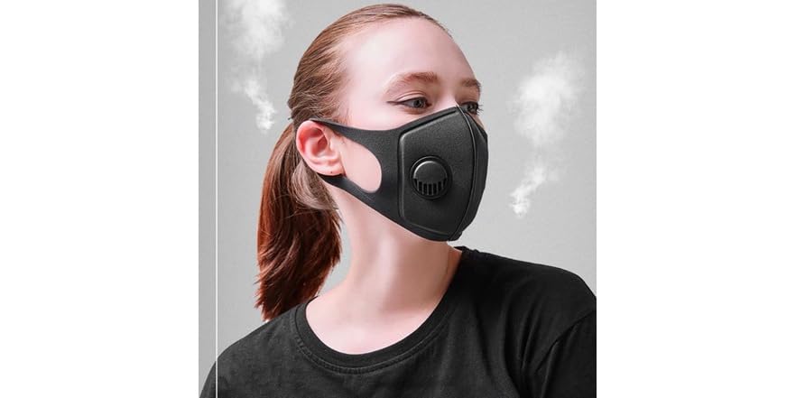 Reusable Face Mask with Breathing Valve (2-Pack)