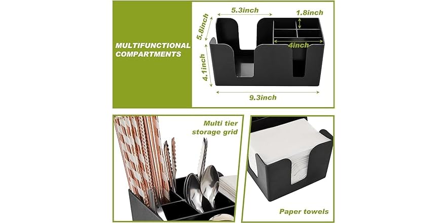5 Compartment Condiment Container Bar