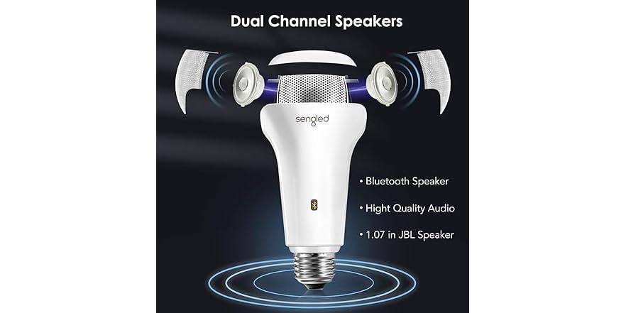 Sengled Solo JBL Speaker Light Bulb, 2 Pack