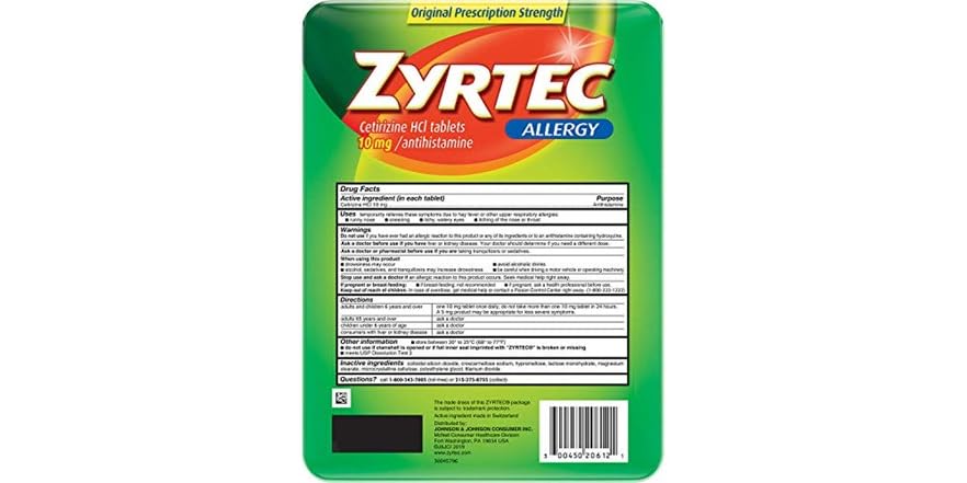 Zyrtec Tablets, 10 Mg (120 Count)