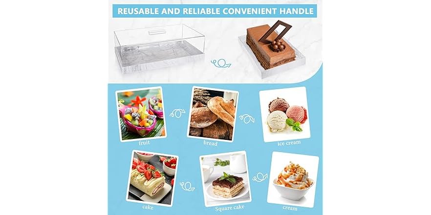 Rectangular Cake Stand with Acrylic Lid